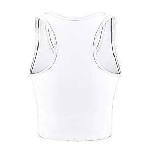 wodceeke 4 Pieces Basic Crop Tank Tops Sleeveless Racerback Crop Sport Top for Women Solid color yoga vest T-shirt (F Set, XXL)