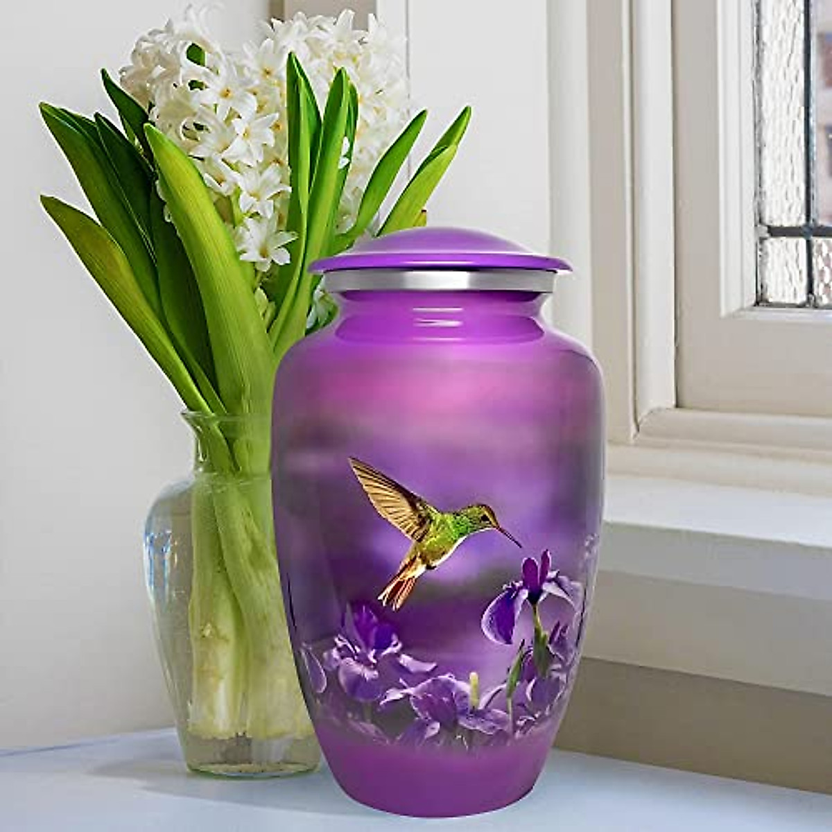Trupoint Memorials Cremation Urns for Human Ashes - Decorative Urns, Urns for Human Ashes Female & Male, Urns for Ashes Adult Female, Funeral Urns - Purple, Large