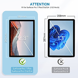 [2 Pack] SPARIN Screen Protector for Surface Pro 7 Plus/Surface Pro 7 / Surface Pro 6 / Surface Pro (5th Gen) / Surface Pro 4, Tempered Glass with Surface Pen Compatible/Scratch Resistant