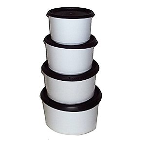 Tupperware Set of 4 Topper Canisters with Black Seals