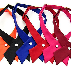 Tie for Men Women Adjustable Criss-Cross Bowtie School Uniform Pre Tied Bows for Girls Neck Tie Accessories Bowtie03 (Red)