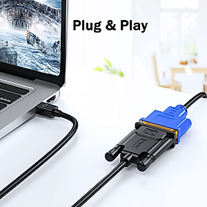 FEMORO Mini DisplayPort to DVI Cable 3FT, Mini DP Display Port to DVI Cord Adapter Male to Male (Thunderbolt and Thunderbolt 2 Port Compatible) Black
