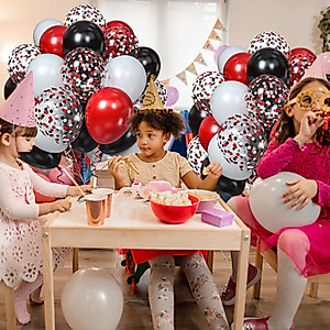 Red Black White Balloons and Black Red Confetti Balloons for Wedding Bridal Shower Birthday Baby Shower Party Decoration