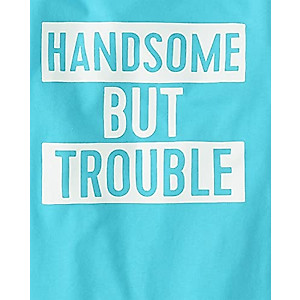 The Children's Place Baby Toddler Boys Short Sleeve Graphic T-Shirt, Handsome But Trouble, 4T