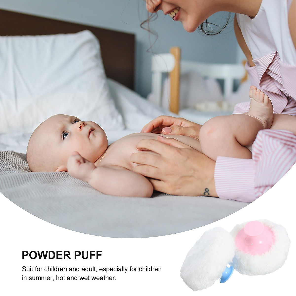 Powder Puff Body Powder Puff with Handle 4PCS