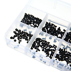 Ochoos 500pcs/box Black Laptop Computer Screws Alloy Steel Screw with Screwdriver Hand Tool DIY Assemble Set for Universal Computer