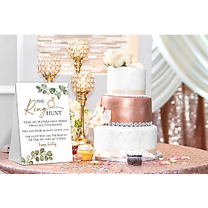 The Ring Hunt Game, Greenery Bridal Shower Games with Rings-One Sign and 30 Rings, Bridal Shower and Wedding Shower Games for Guests, Engagement Party Game, Bridal Shower Decorations-LS2