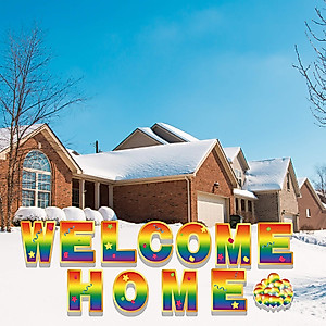 Welcome Home Yard Sign with Stakes – Outdoor Welcome Home Decorations Suitable for Family Party Supplies – Set of 12