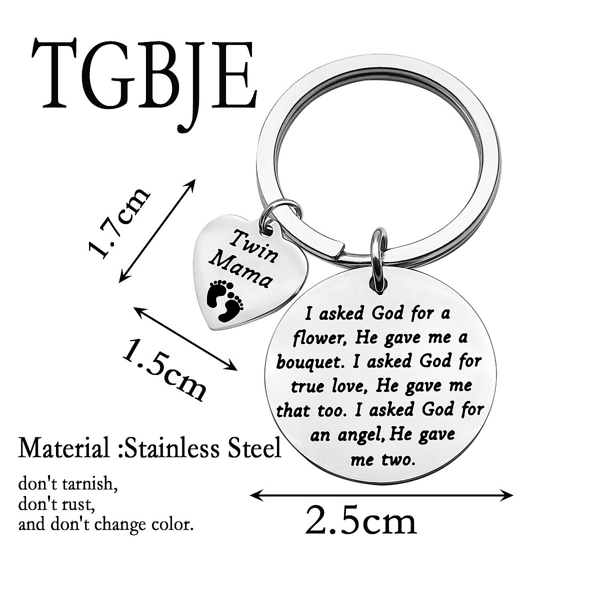 Twin Mom Gift Mom of Twins Gift Twins Jewelry New Mom Gift Mommy to Be Gift Mother of Twins Jewelry (Twin Mom Keychain)