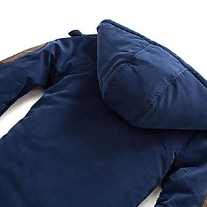 EISHOW Clearance Kids Boys Warm Thick Jackets Hooded Cotton Fleece Parka Coat Children Winter Zipper Outerwear (Navy, 4-5 years)