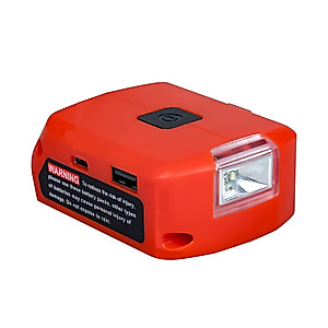 Battery Adapter for Milwaukee 18v Battery USB Charger & 12v DC Port & Work Light - Power Source Supply for Milwaukee Lithium-ion Battery (Tool ONLY)