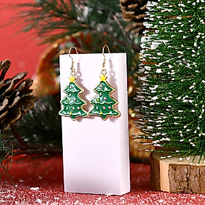 Christmas Tree Earrings for Women, Colorful Christmas Tree Earrings, Xmas Tree Drop Dangle Earring, Holiday Earrings Christmas Jewelry