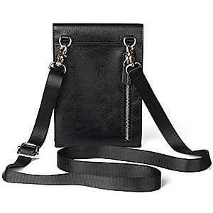 Crossbody Cell Phone Purse Men Travel Shoulder Bag Cell Phone Crossbody Purse iPhone 11 Pro Max Holster Case Leather Shoulder Pouch Wallet Small Messenger Bag for Samsung S20 Ultra S10 S9 S8 Plus