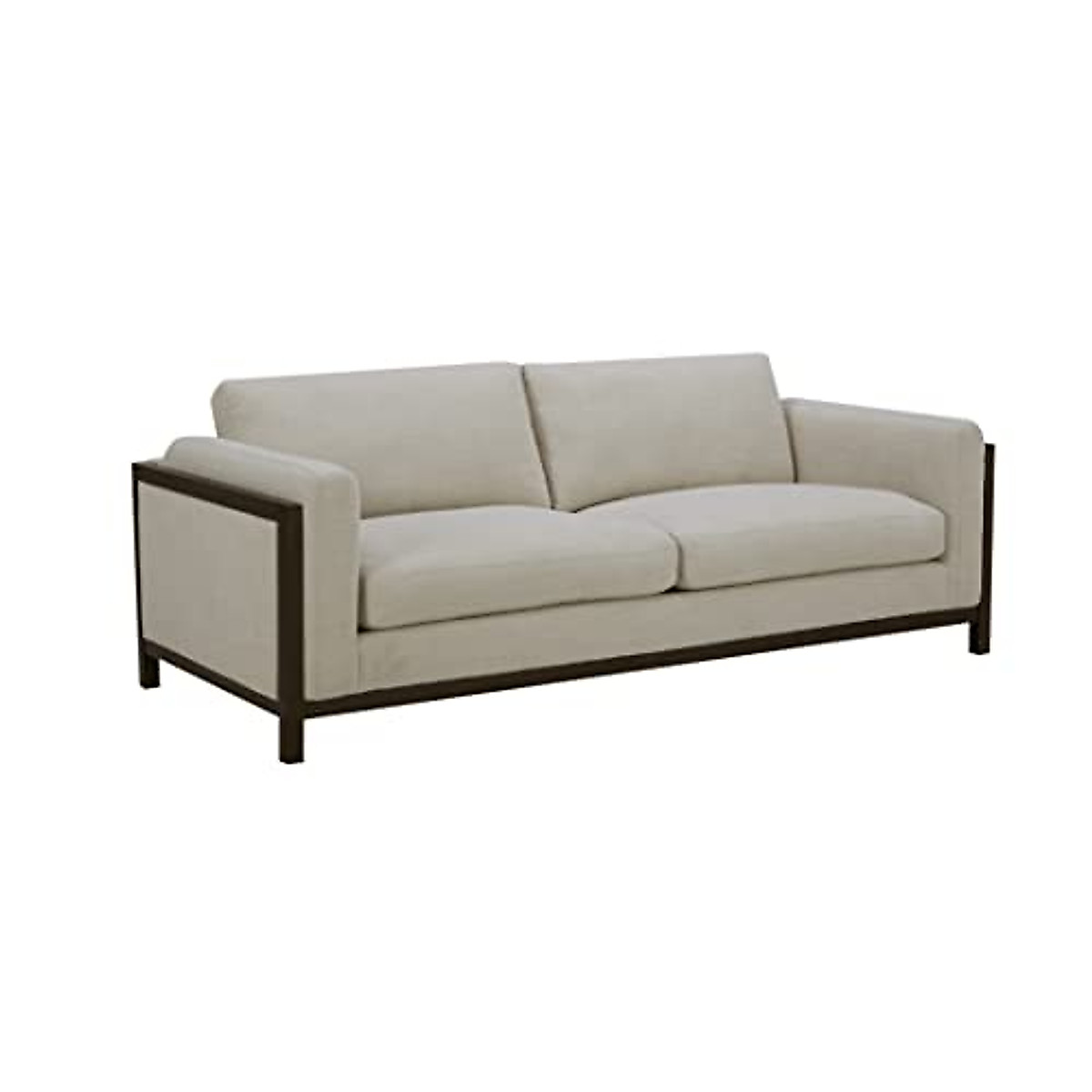Amazon Brand – Stone & Beam Chesler Contemporary Sofa Couch with Wood Trim, 88"W, Cream