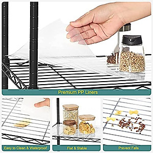SsngygHme 3 Tier Storage Shelf Wire Shelving Unit Storage Rack Metal for Kitchen Organization, with Leveling Feet, Black (3 Tier)