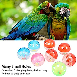 Bird Chew Toy Ball, 10Pcs Colorful Plastic Parrot Cage Bird Ball Toy Jingle Balls Cage Accessories Parakeet Chewing Pet Bite Ball for Chewing Training Biting