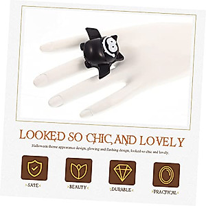 KOMBIUDA 50 pcs Spider Ghost Pumpkin Toys Light LED for Goodies Finger Flashing Favors The Toy Prizes Rings Lighted and Dark Up Color Bag Glow in Gifts Glowing Party Kids Goodie Halloween