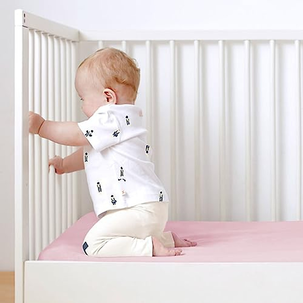 Crib Sheets Girl 4 Pack, Baby Crib Sheet for Crib Mattress and Toddler Bed Mattress, Soft Breathable Fitted Kid Toddler Sheets Set for Girls, Pink & Purple