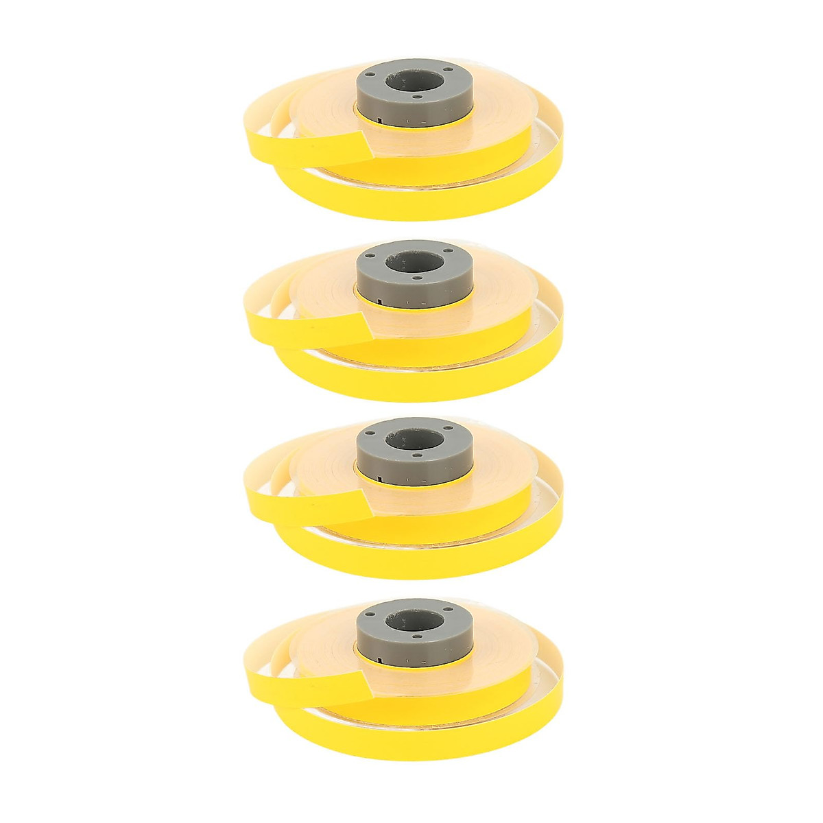 4 Rolls Label Maker Tapes, 6mm Wide 8m Long Clear Printing Self Adhesive Label Maker Tape Thermal DIY Label Paper for MAX LM 370 380 390 (Yellow)