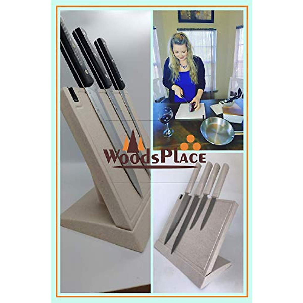 KnifeMaster Magnetic Knife Block | Multifunctional Knife Stand with Knife Sharpener | Detachable Cutting Board | Utensil Holder | Durable and Sturdy Magnetic Knife Holder