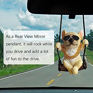 Zufoty French Bulldog Car Hanging Ornament, Mirror Accessories, Interior Decor for Men & Women