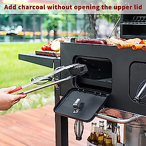 Charcoal Grill Outdoor BBQ Grill, Extra Large Cooking Area 794 Square Inches with Two Individual & Adjustable Charcoal Tray, Foldable Side Tables for Outdoor Cooking Backyard Camping Picnics By DNKMOR