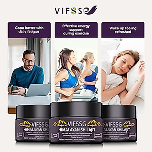 VIFSSG Shilajit Pure Himalayan Organic, 700 Mg Shilajit Supplement, Shilajit Resin Organic, Gold Grade Nature Shilajit with 4 in-1 Complex for Energy Support, 30 Grams, 1 Pack