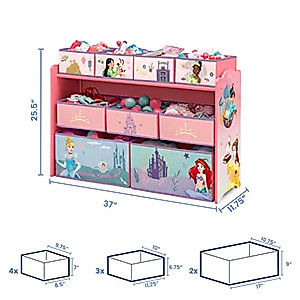 Delta Children Disney Princess Deluxe 9 Bin Design and Store Toy Organizer, Greenguard Gold Certified