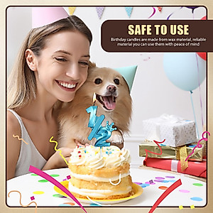 MTLEE 1/2 Half Year Six Month Number Birthday Candles for Cake 3.15 Inch Blue 3D Design Cake Candles Happy Birthday Cake Topper Decoration for Birthday Wedding Decoration Reunions Theme Party