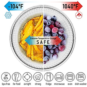 dokaworld Stackable Space-Saving Nesting Set of 3 Glass Bowls with Bamboo Lids for Foodprep, Storage, Mixing & Cooking - Microwave & Oven Safe BPA Free Durable Heat Resistant Inert Borosilicate Glass