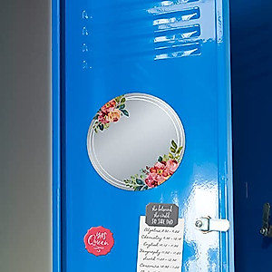 Canopy Street Vibrant Floral Round Magnetic Locker Mirror / 5" Diameter Stylish Locker Décor/Shatterproof Durable Teen Girl School Locker Accessory/Made in The USA