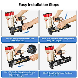 meite P32 16 Gauge 1-Inch (26.4 mm) Wide Crown by 1 1/4-Inch Length Galvanized Construction Staples Heavy Wire Staples (10,000 PCS)