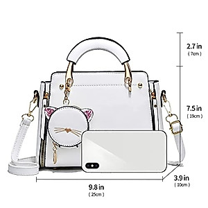 Fashion Ladies Purses and Handbags, Women Leather Top Handle Satchel Cute Shoulder Totes Bags Trendy Crossbody Purses