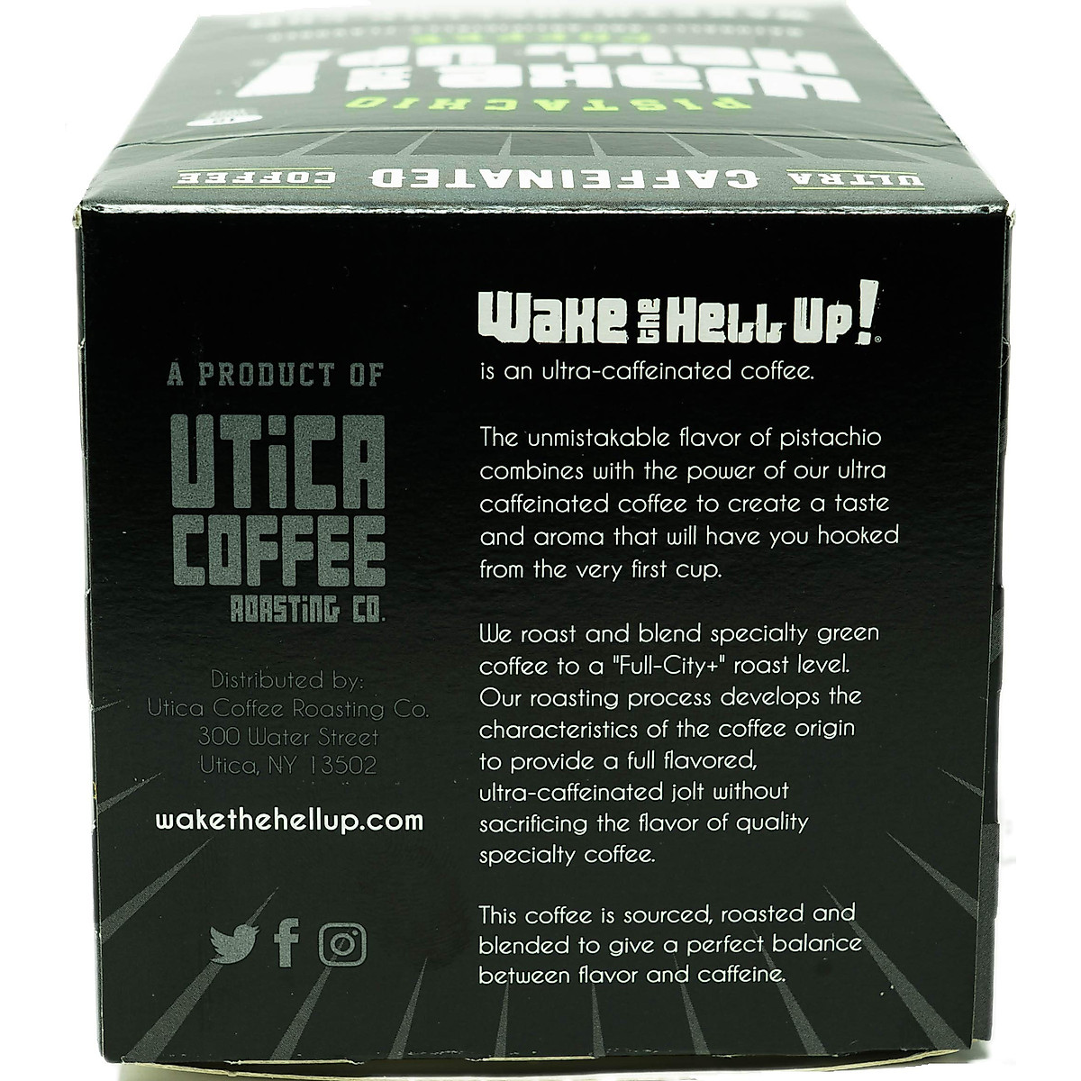 Wake The Hell Up!® Pistachio Flavored Single Serve Coffee Pods Of Ultra-Caffeinated Coffee For K-Cup Compatible Brewers | 12 Count, 2.0 Compatible Pods