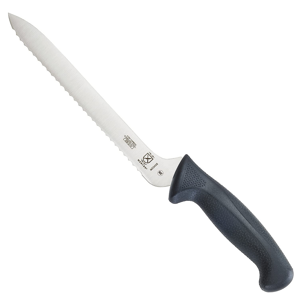 Mercer Culinary M22408 Millennia Black Handle, 8-Inch Offset Wavy Edge, Bread Knife