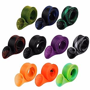 10Pcs Rod Sock Fishing Rod Sleeve Rod Cover Braided Mesh Rod Protector Pole Gloves Fishing Tools. Flat or Pointed End/Spinning or Casting Rods. for Casting Sea Fishing Rod/Spinning Fishing Rod