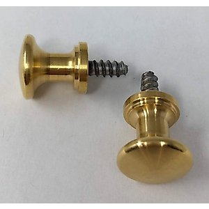 Solid Brass Piano Desk Knobs Small 5/8" with Wood Screws for Piano Fallboard/Key Cover