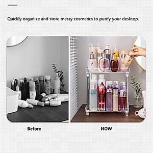 Fullplus Bathroom Organizer Multi-Functional Acrylic Vanity Tray Corner Shelf for Makeup Cosmetic