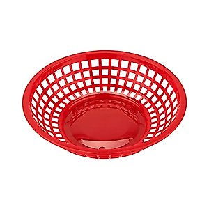 G.E.T. RB-820-R Round Serving / Bread Basket, 8", Red (Set of 12)