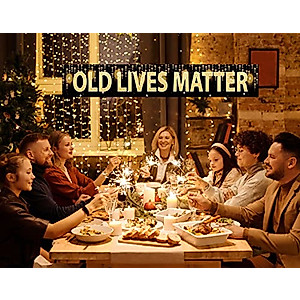 Joyiou Old Lives Matter Birthday Banner Backdrop, Funny Retirement or 40th 50h 60th 70th 80th Birthday Gifts Party Decorations for Men, Unique Gag Gifts Supplies for Dad, Grandpa, Old Man (9.8x1.6ft)