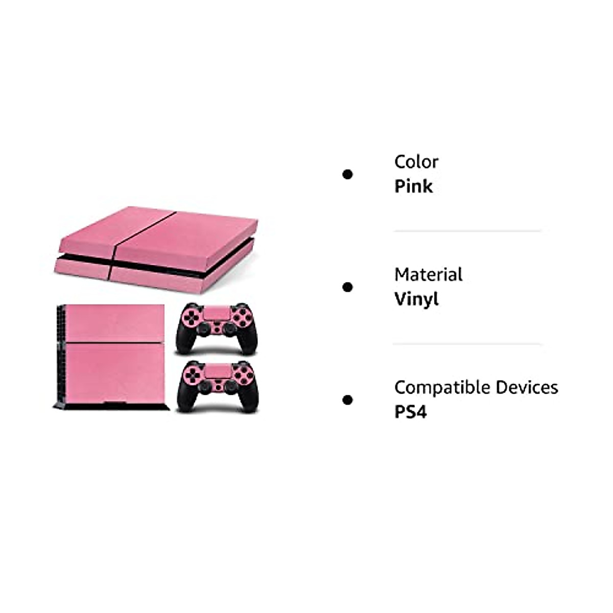 Gam3Gear Pattern Series Decals Skin Vinyl Sticker for Original PS4 Console & Controller - Leather Pink