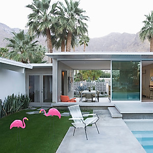 4E's Novelty Pink Flamingos Yard Decorations Large 23" [Set of 2] Outdoor Garden Flamingo Statue Ornament Lawn Decor