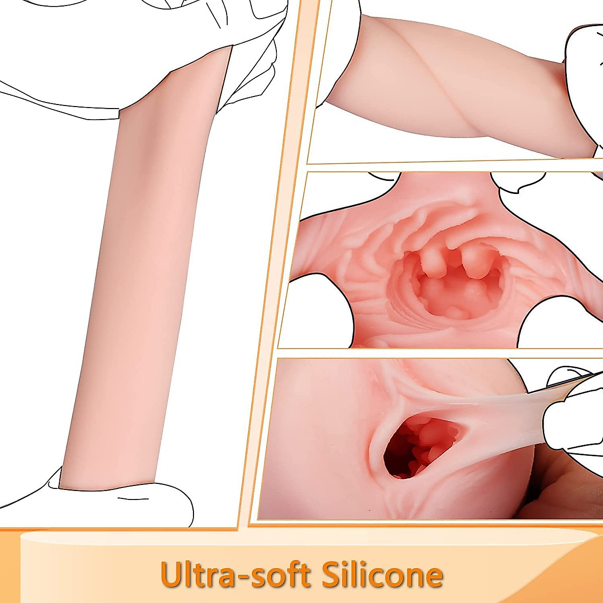 Male Masturbator Egg,Yoikun Male Stroker Adult Sex Toys, Realistic Pocket Pussy Sleeve with 3D Realistic Textured Vagina,Ultra Soft Stretchy Male Masturbators Cup, Adult Male Sex Toys for Men Pleasure