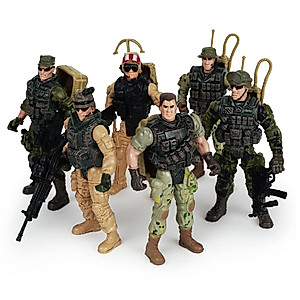 Boley 6-Pack Soldier Toy Set - Elite Force Army Men Figurines and Accessories – Pretend Play Soldier Toys for Kids - Ages 3 and Up!