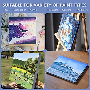 Stretched Canvases for Painting, 8PCS Multi Pack Canvas 3×5”, 5×7”, 8×10”, 10×12”(2 of each), Acid-Free Wood Frame Blank Canvas, Art Canvas Pre Primed for Acrylic, Oil Painting, Tempera Paintings.