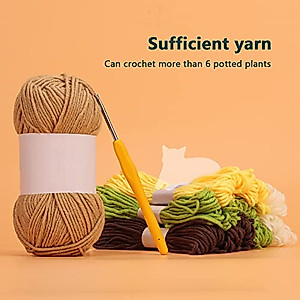 PP OPOUNT Beginner Crochet Kit - 3 PCS Potted Plants, Complete Crochet Kit for Beginners, Starter Pack for Adults and Kids with Step-by-Step Instructions and Video Tutorials