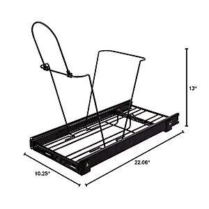 Hardware Resources Black Pull Out Container - Sliding Under Sink Trash Can System for 35qt/50qt Trash Bins - Works with Hardware Resources Lids, Garbage Cans & Door Mounting Kits - 100lb Rated Slides