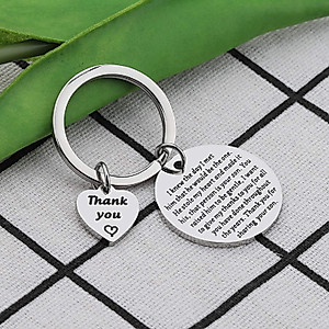 LQRI Mother-In-Law Keychain Daughter in Law to My Future Mother in Law Gift I Knew The Day I Met Him That He Would Be The One Keychain Wedding Gift Jewelry for Mom (sliv)