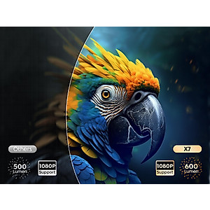 [Auto Focus/Keystone] TOPTRO X7 Android TV Projector with WiFi and Bluetooth, Smart Projector 4K Supported, 600 ANSI, Dust-proof, 50% Zoom, Outdoor Projector with Netflix/YouTube Built-in, 8000+ Apps