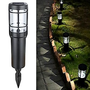 HFVLITE 8-Pack Solar Pathway Lights, RGB Color Changing+Daylight LED Solar Lights Outdoor Landscape Lights, IP65 Waterproof Garden Decor Light for Path Walkway Driveway Patio Yard Lawn